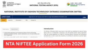 NTA NIFTEE Application Form 2026, Notification, Eligibility