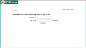IDBI Bank Junior Assistant Manager Result 2026- How to Check